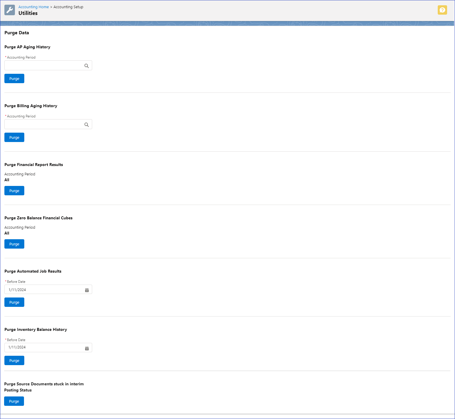 Purge Data – Accounting Seed Knowledge Base